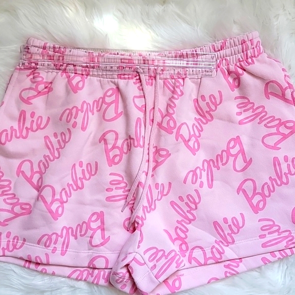 Barbie | Shorts | Barbie Script Pink Shorts Xl | Poshmark